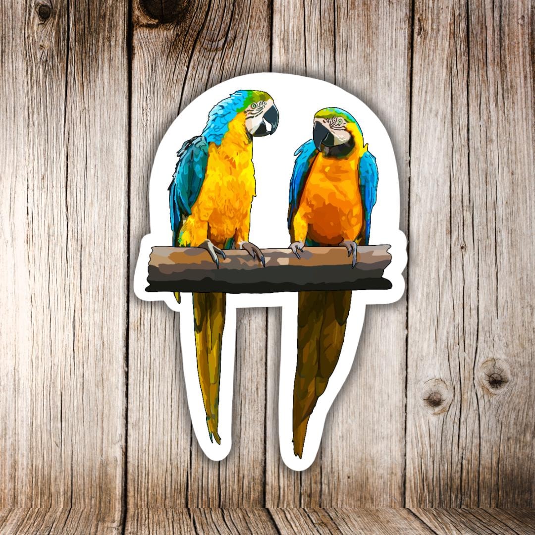 Blue Macaw Sticker | Parrot Sticker | Macaw | Glossy Waterproof Sticker ...