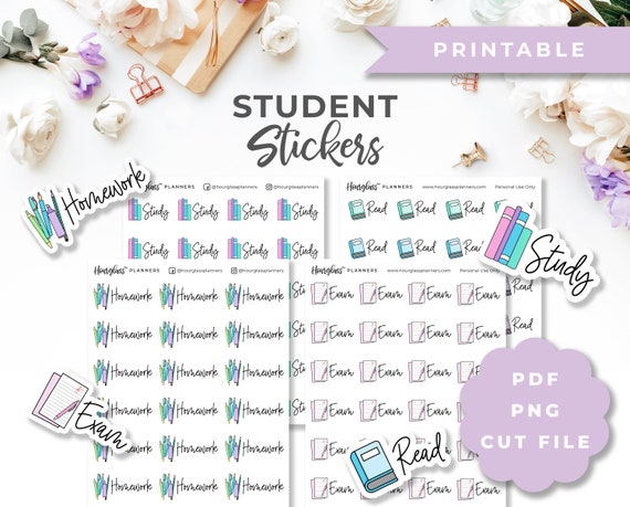 Student Text Icon Printable Planner Stickers School Word | Etsy