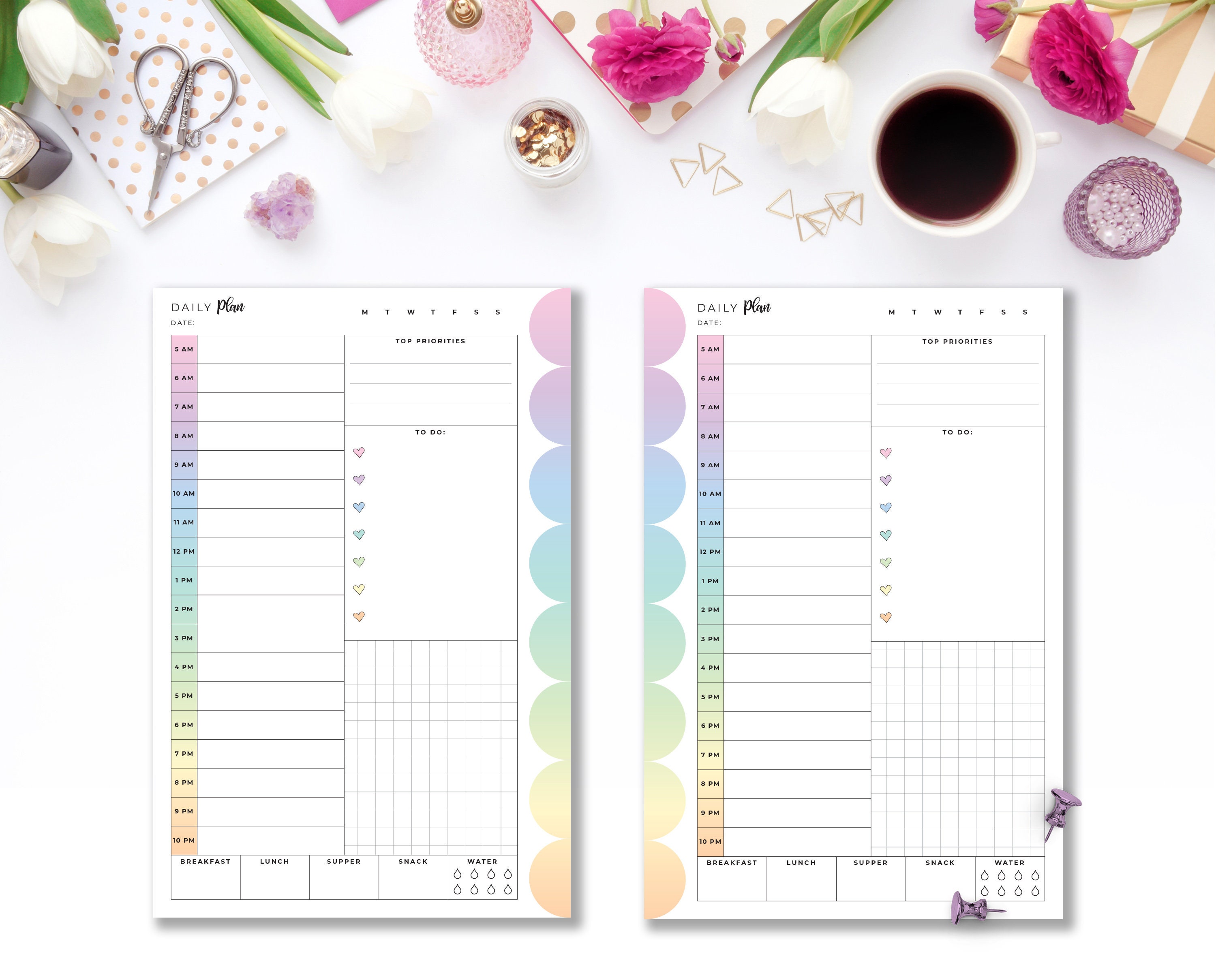 Mini Happy Planner Insert: Rainbow Daily Schedule (4.63" X 7 ...