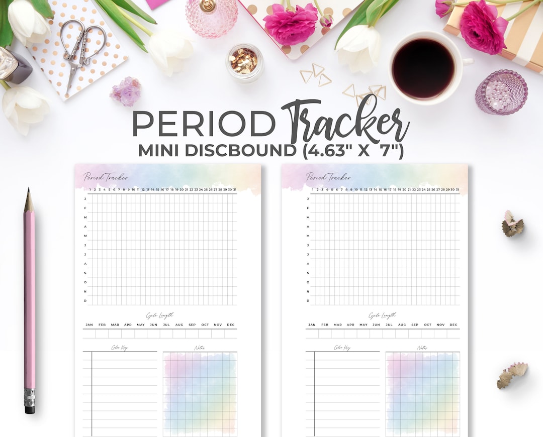 Period Tracker Insert for Mini Happy Planner Rainbow Watercolor ...