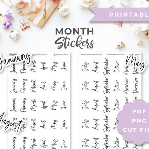 Days of the Week Script Text Planner Stickers Printable Week - Etsy Canada