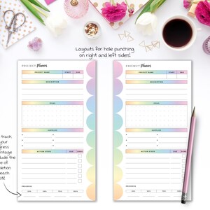 Productivity Planner Bundle Personal Inserts Rainbow Printable Project ...