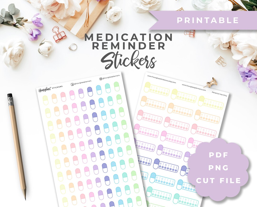 Medication Reminder Stickers in Rainbow Colors - Etsy