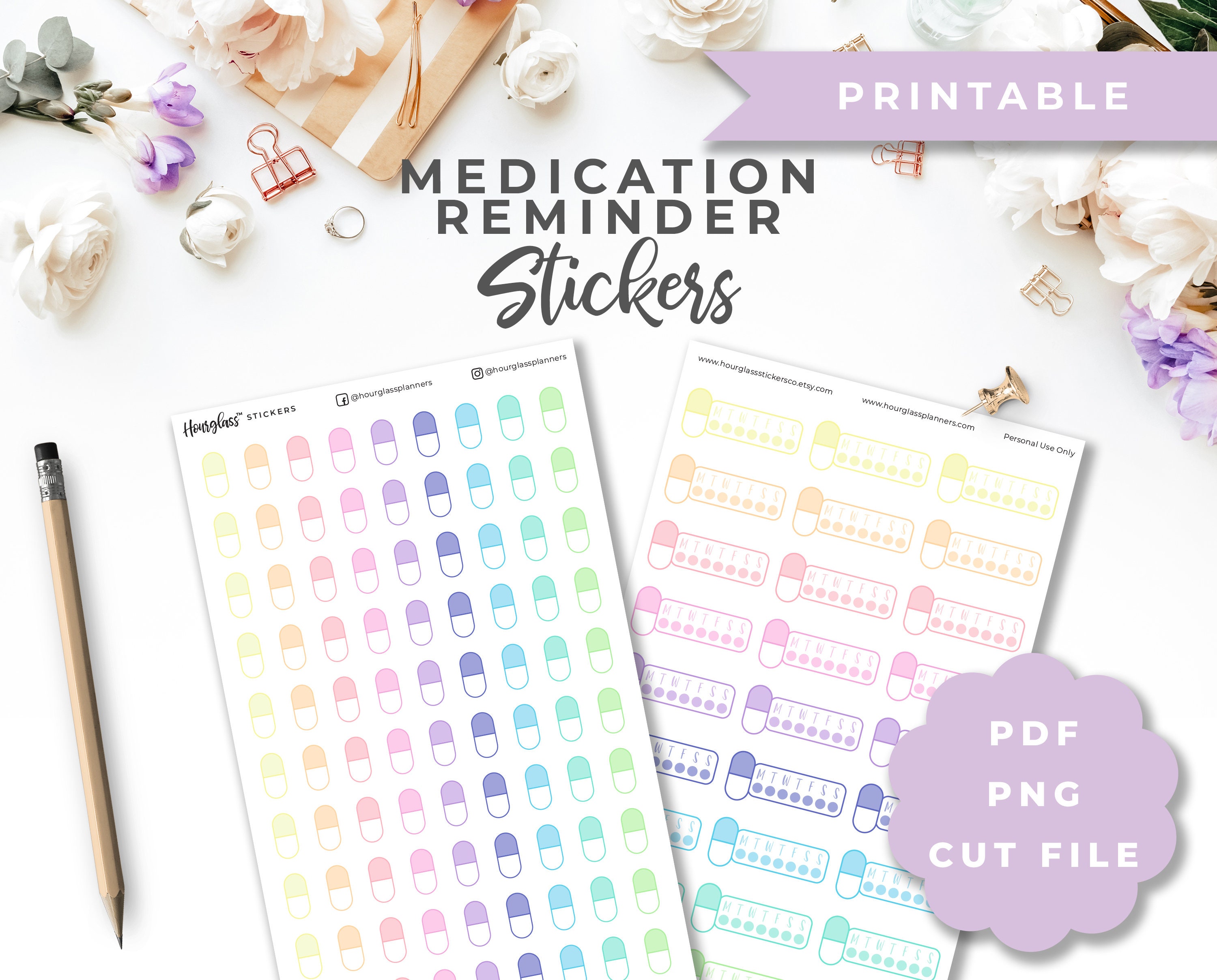 Medicatie Herinnering Stickers in Rainbow Kleuren - Etsy Nederland