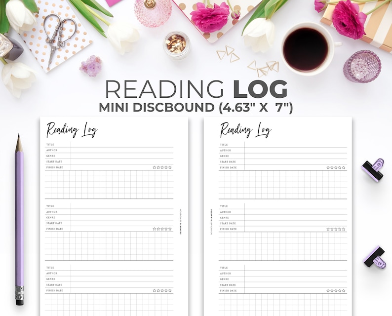 Mini Happy Planner Reading Log Insert: Book Tracker (digital Download ...