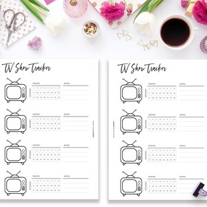 TV Show Tracker Insert for Classic Happy Planner | Minimal Printable TV ...