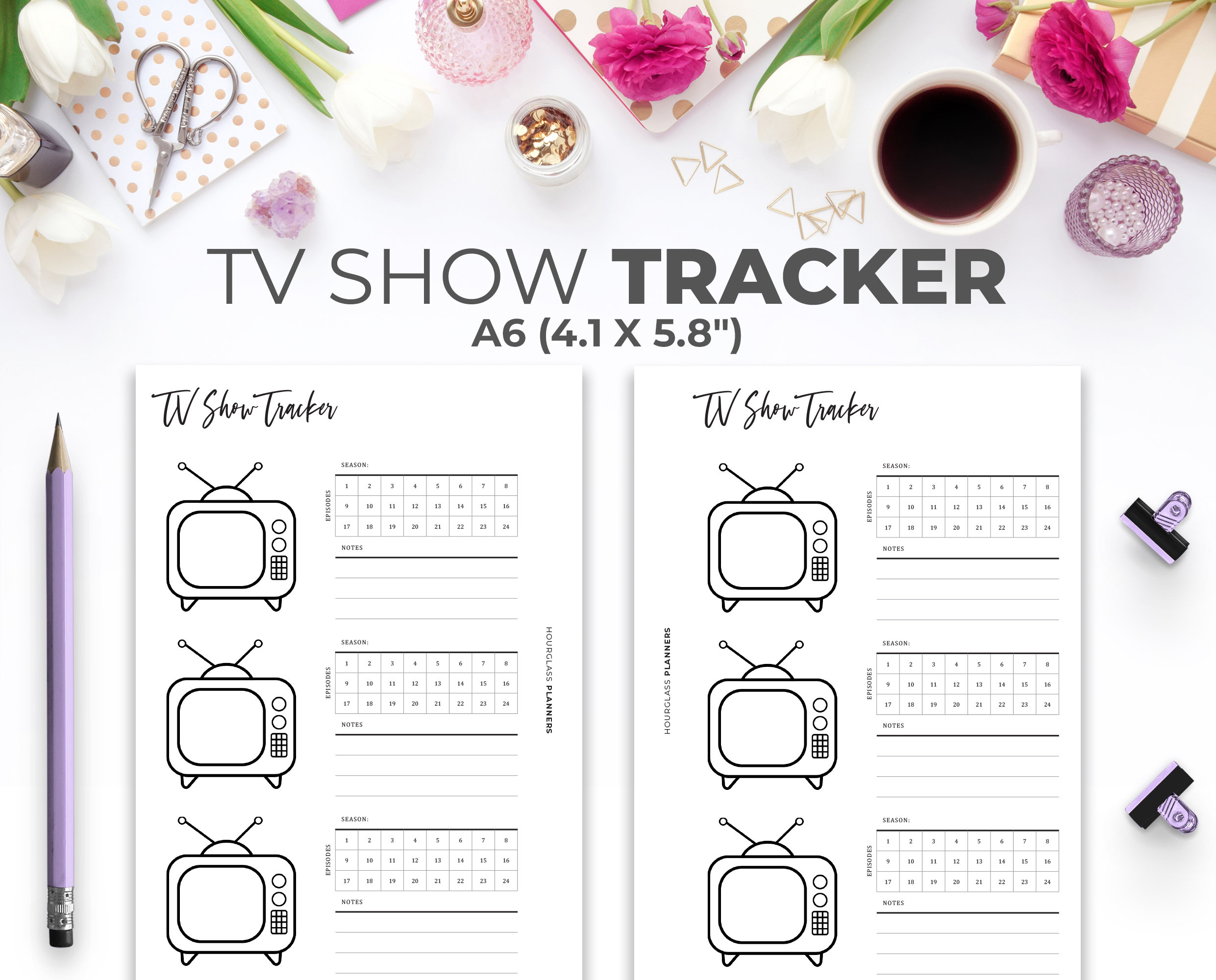 TV Show Tracker A6 Insert Minimal Printable TV Series and - Etsy España