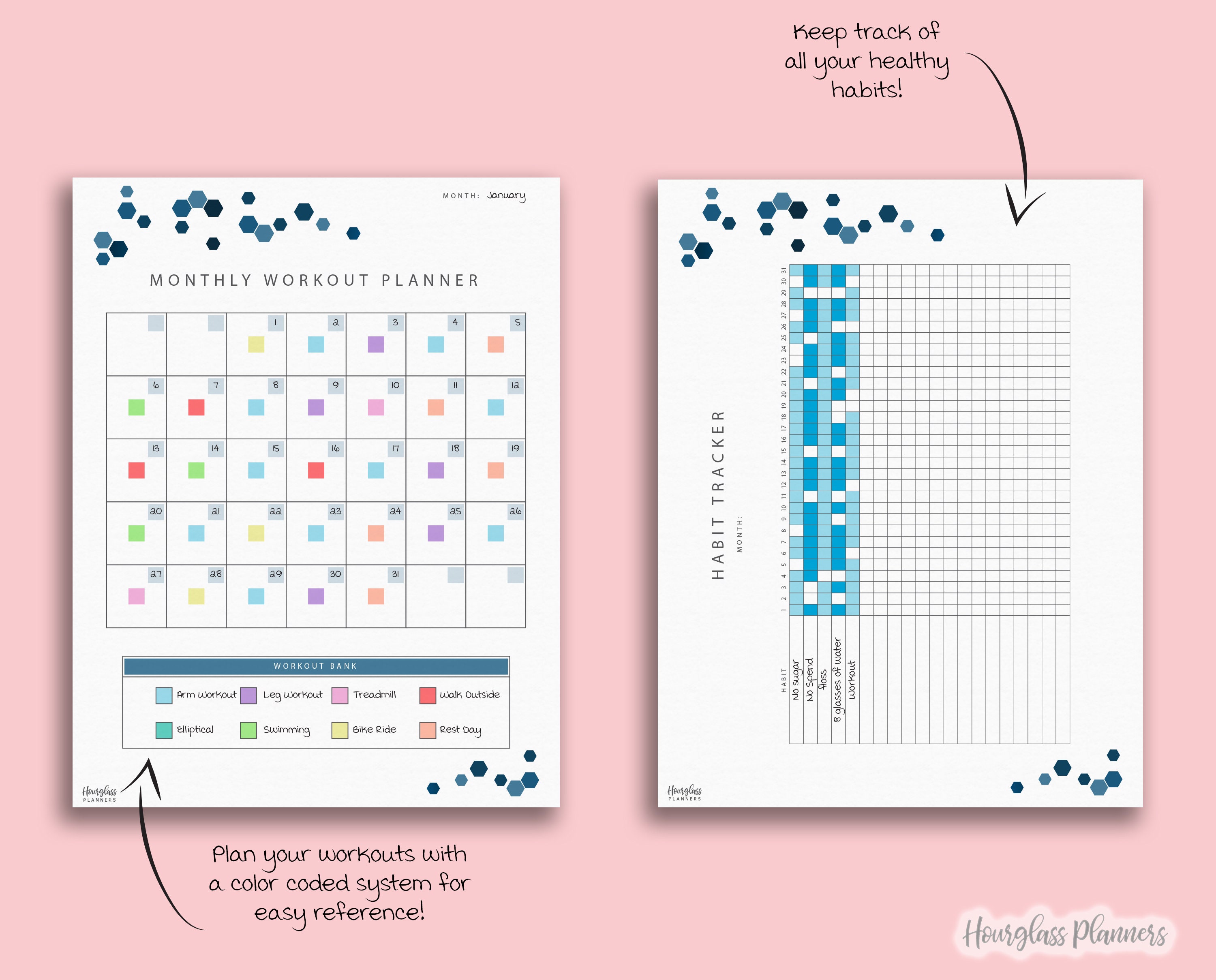 Printable Fitness Planner & Weight Loss Journal Workout | Etsy