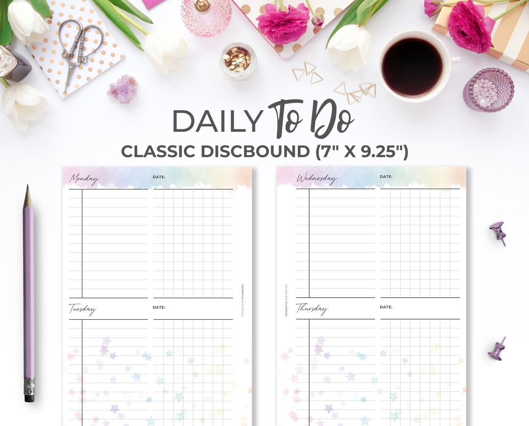 2 Days on a Page Daily to Do Planner Insert for Classic Happy Planner ...