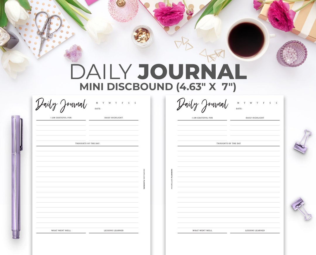 Daily Journal Insert for Mini Happy Planner | Printable Minimal Daily ...