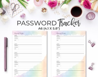 Password Tracker Letter Sized Digital Download Print at - Etsy