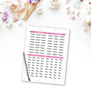 Printable Script Text Planner Stickers Organize, Declutter, Plan, Clean Instant Download - Etsy
