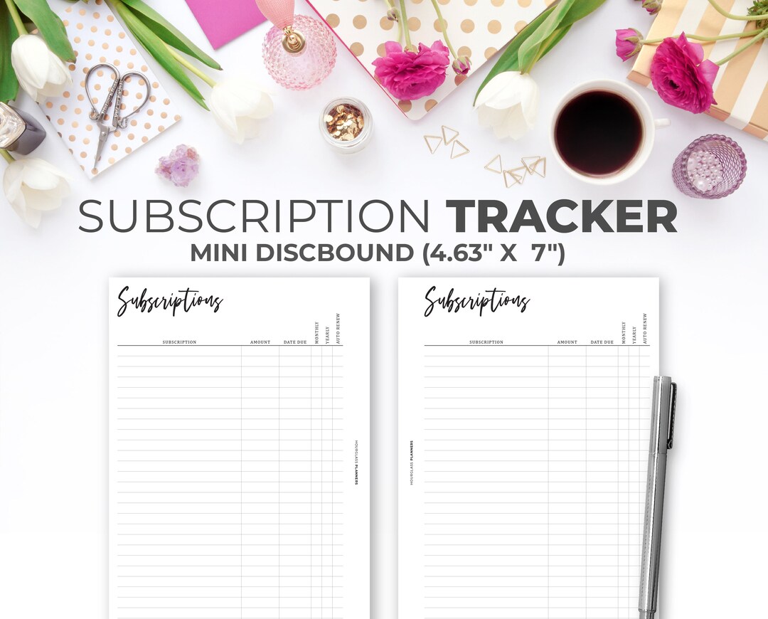 Subscription Membership Tracker Insert for Mini Happy Planner Size ...
