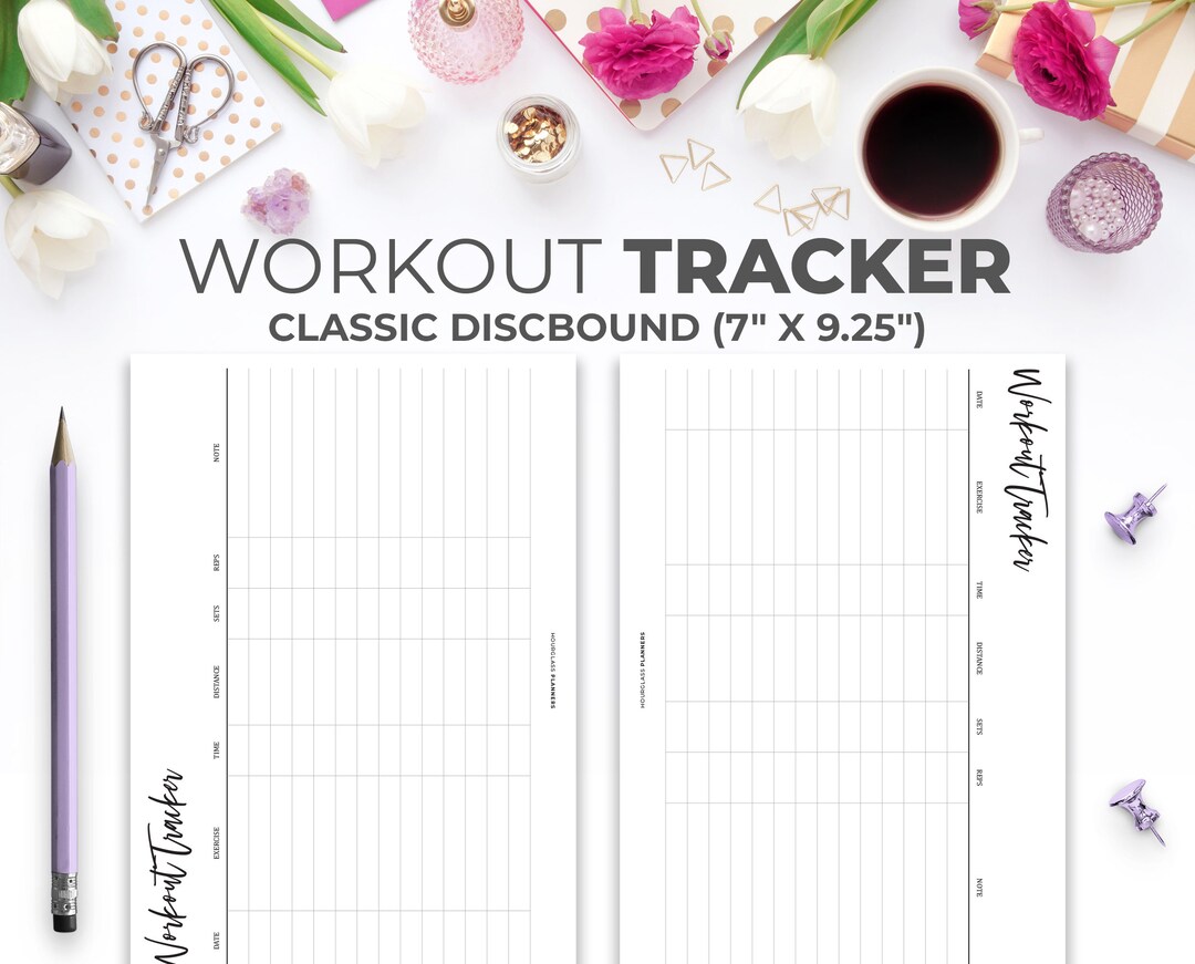 Workout Tracker Insert Printable for Classic Happy Planner | Minimal ...