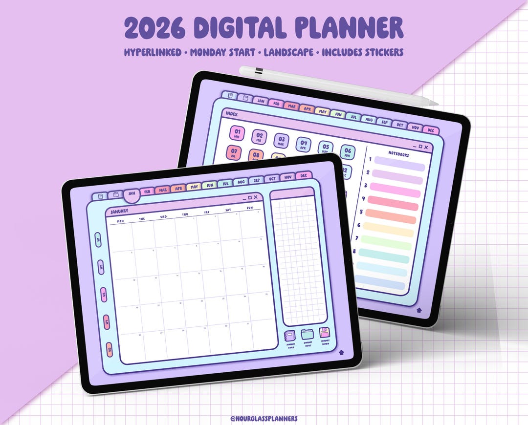 2026 Digital Planner: Colorful Monthly, Weekly, Daily (pdf-friendly) - Etsy
