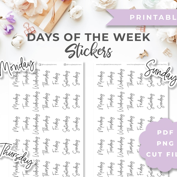 Days of the Week Printable - Etsy