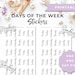 Days of the Week Script Text Planner Stickers Printable Week | Etsy Canada