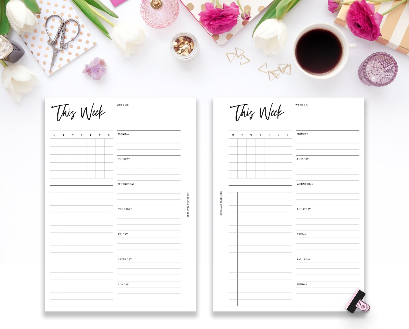 Week on One Page Planner B6 Inserts Printable Undated | Etsy