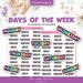 Printable Days of the Week Rainbow Text Planner Stickers - Etsy Canada