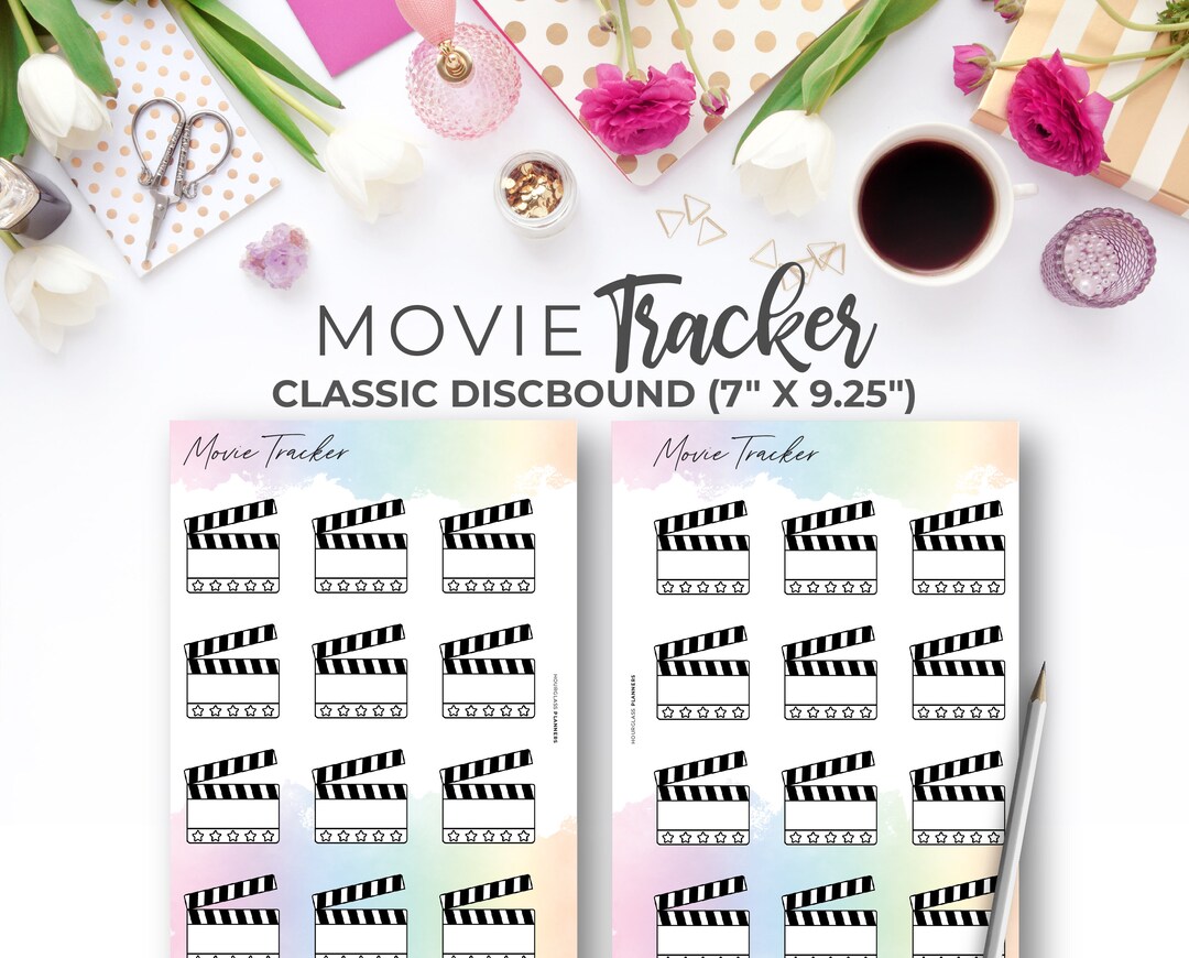 Movie Tracker Insert for Classic Happy Planner | Rainbow Printable to ...