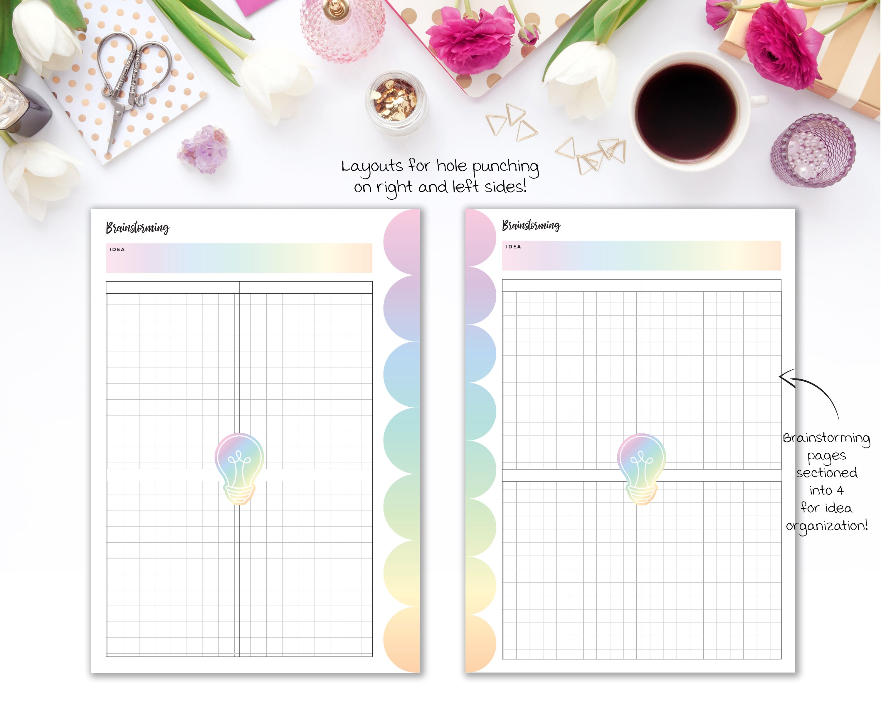 Productivity Planner Bundle A6 Inserts Rainbow Project and - Etsy