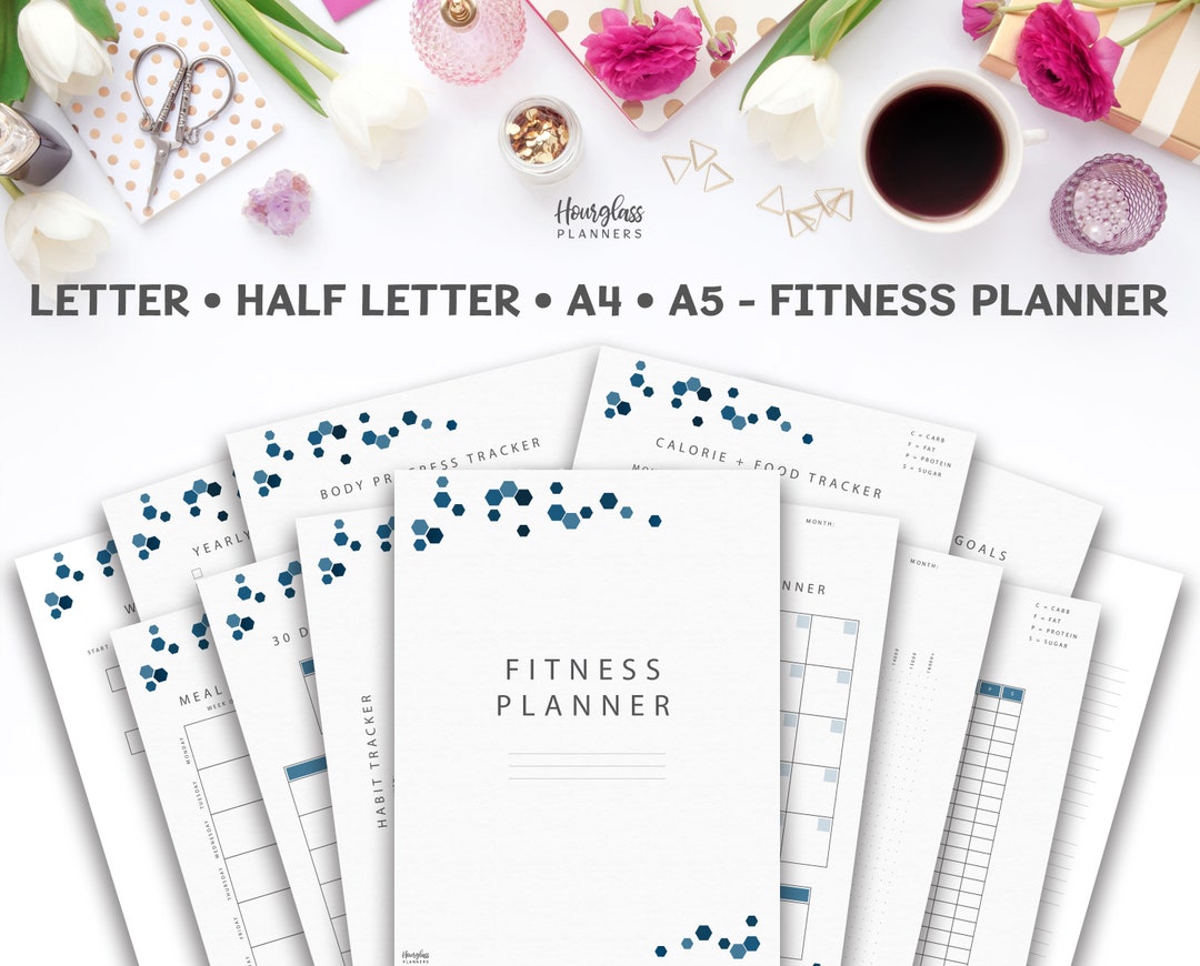 Printable Fitness Planner & Weight Loss Journal, Workout Tracker, Food ...