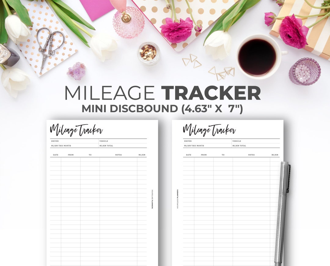 Mileage Tracker Printable Insert for Mini Happy Planner Size | Minimal ...