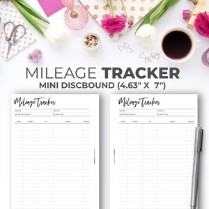 Mileage Tracker Printable Insert for Mini Happy Planner Size | Minimal ...