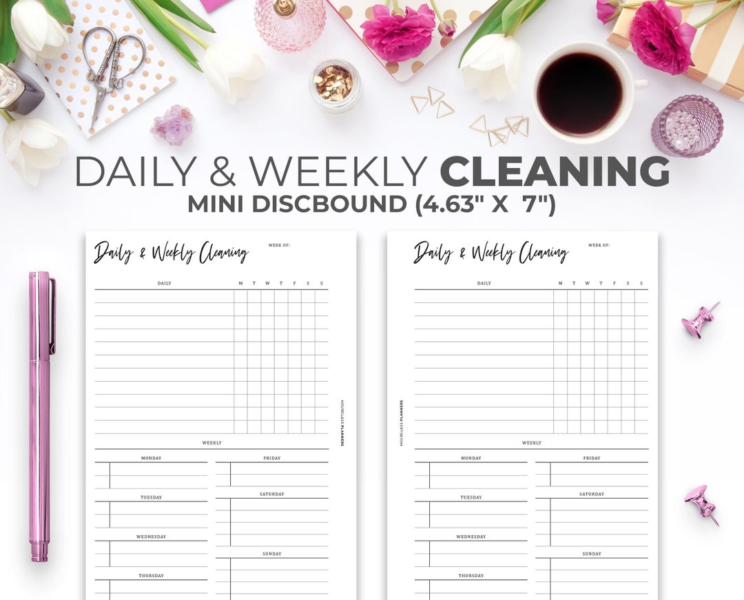 Cleaning Schedule Insert for Mini Happy Planner | Printable Minimal ...