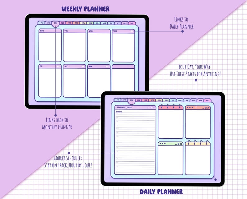 2026 Digital Planner: Colorful Monthly, Weekly, Daily (pdf-friendly) - Etsy