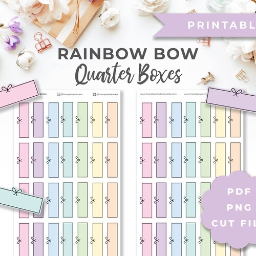 Scalloped Quarter Box Printable Planner Stickers Erin Condren - Etsy