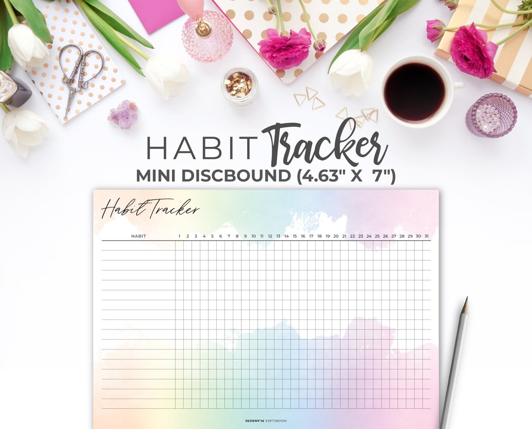 Mini Happy Planner Habit Tracker Insert | Rainbow Printable 31 Day ...