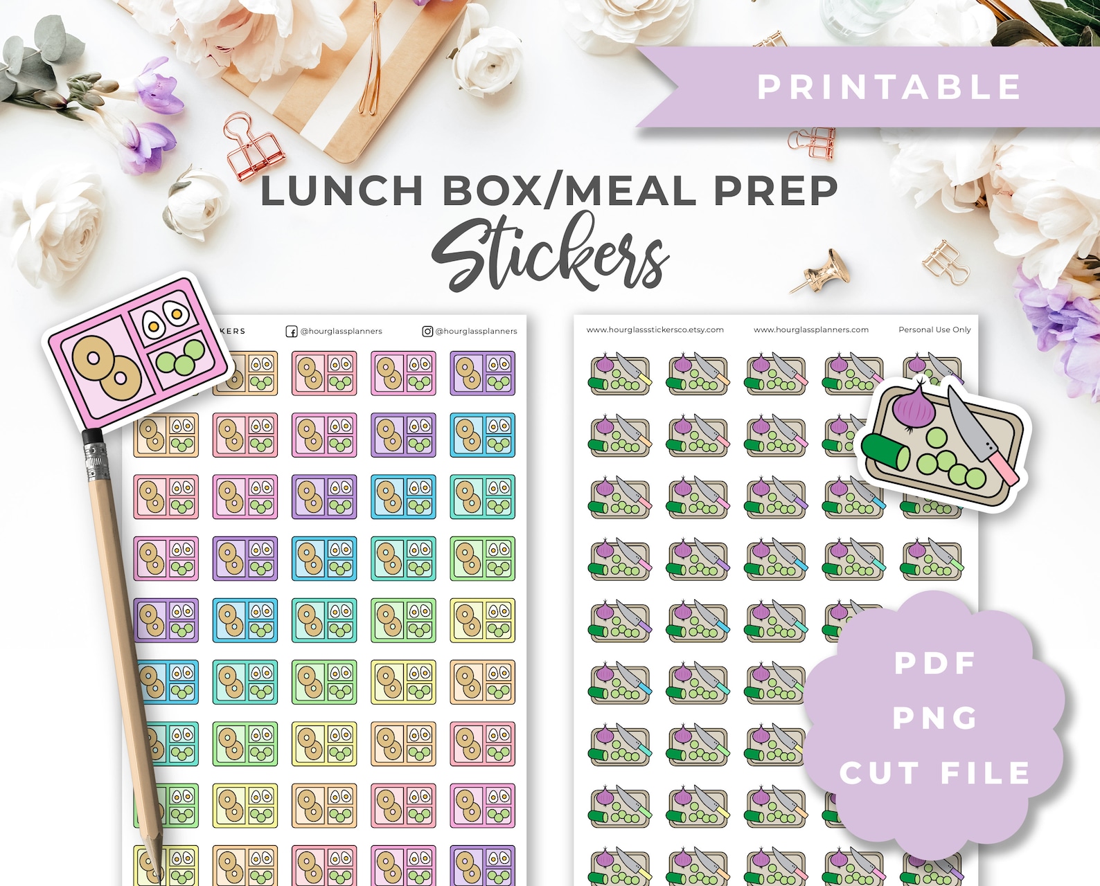 Lunch Box & Meal Prep Stickers Stickers Printable Cutting | Etsy