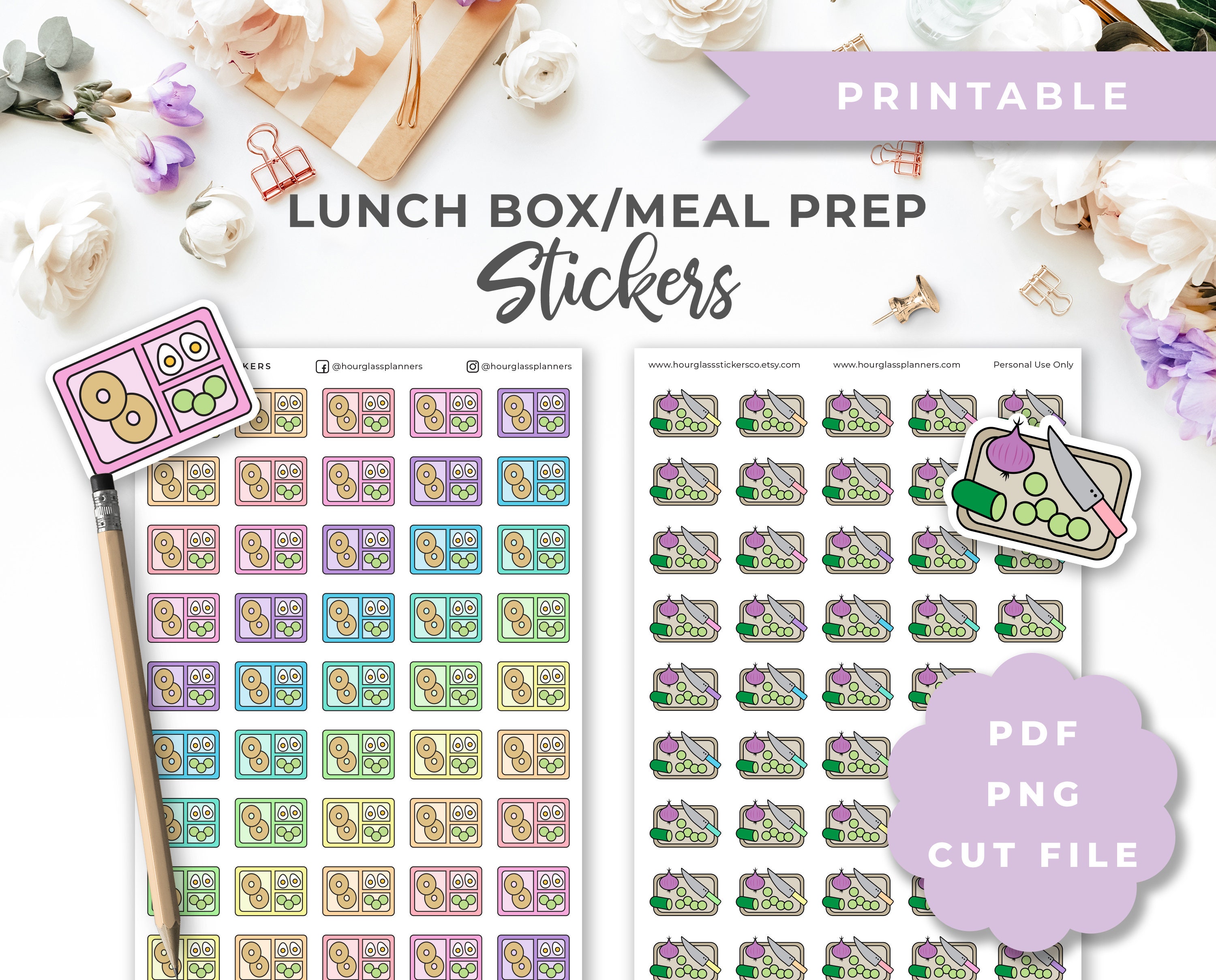 Lunch Box & Meal Prep Stickers Stickers Printable Cutting | Etsy