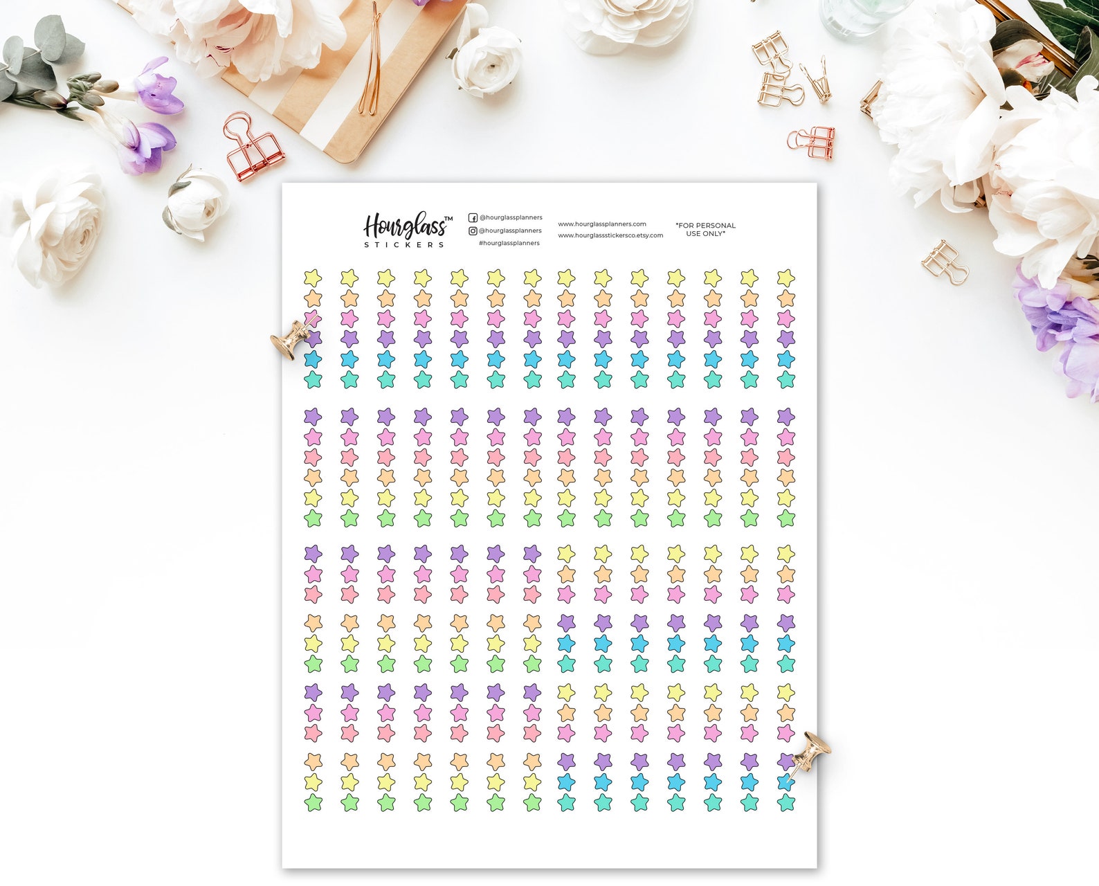 Stars Checklist Planner Stickers in Rainbow Colors - Etsy
