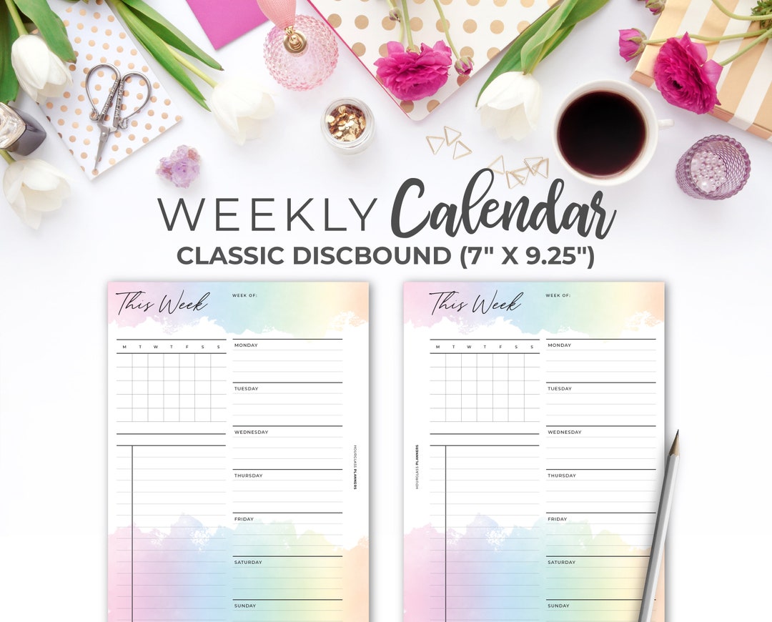 Rainbow Weekly Planner Inserts: Classic Happy Planner (PDF) - Etsy