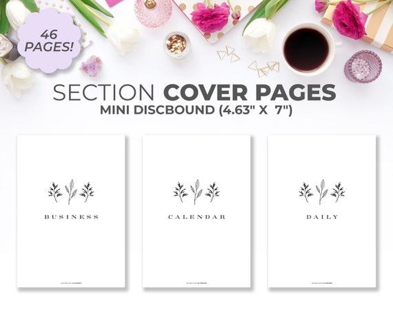 Planner Section Cover Page Inserts for Mini Happy Planner Size - Etsy