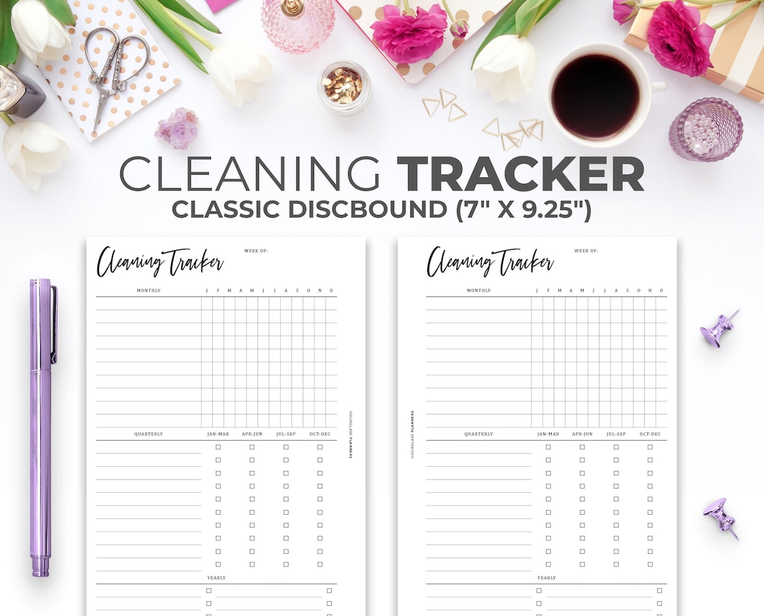 Cleaning Schedule Tracker for Happy Planner Classic | Minimal Monthly ...