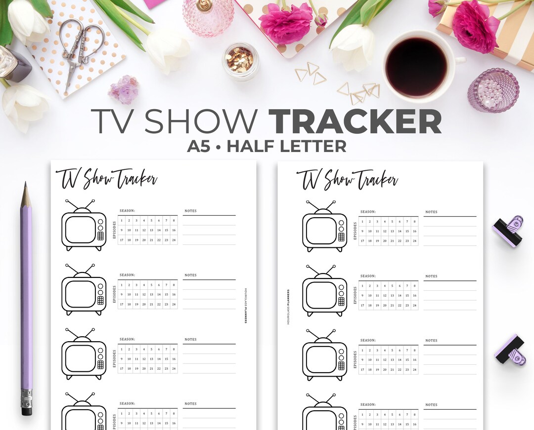 TV Show Tracker Insert A5 & Half Letter | Minimal Printable TV Series ...