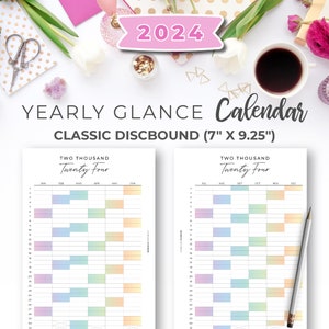 2024 Yearly Planner Printable Inserts for Classic Happy Planner Rainbow ...
