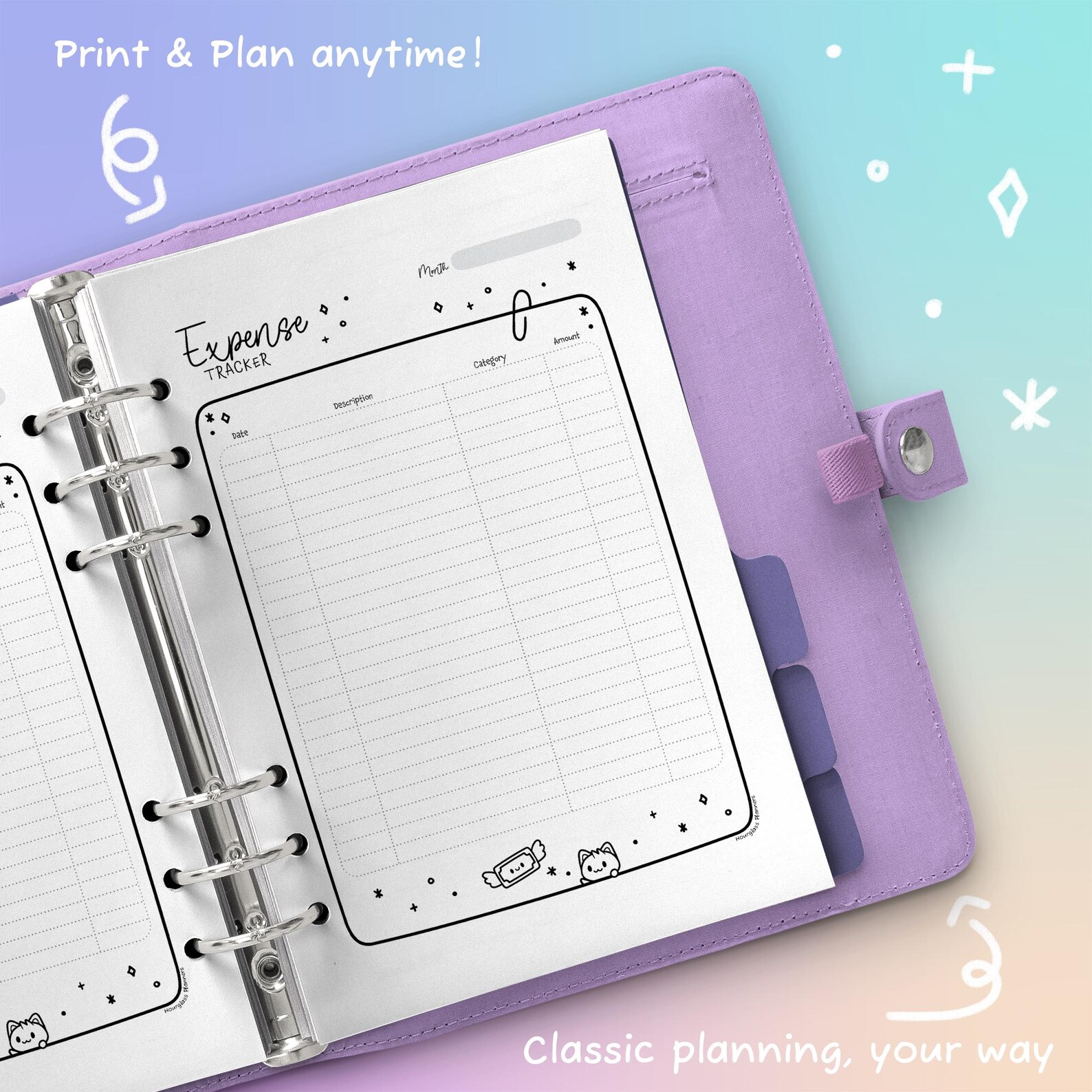Kawaii Cat Expense Tracker Printable: Budget Planner Insert (a4/a5 ...