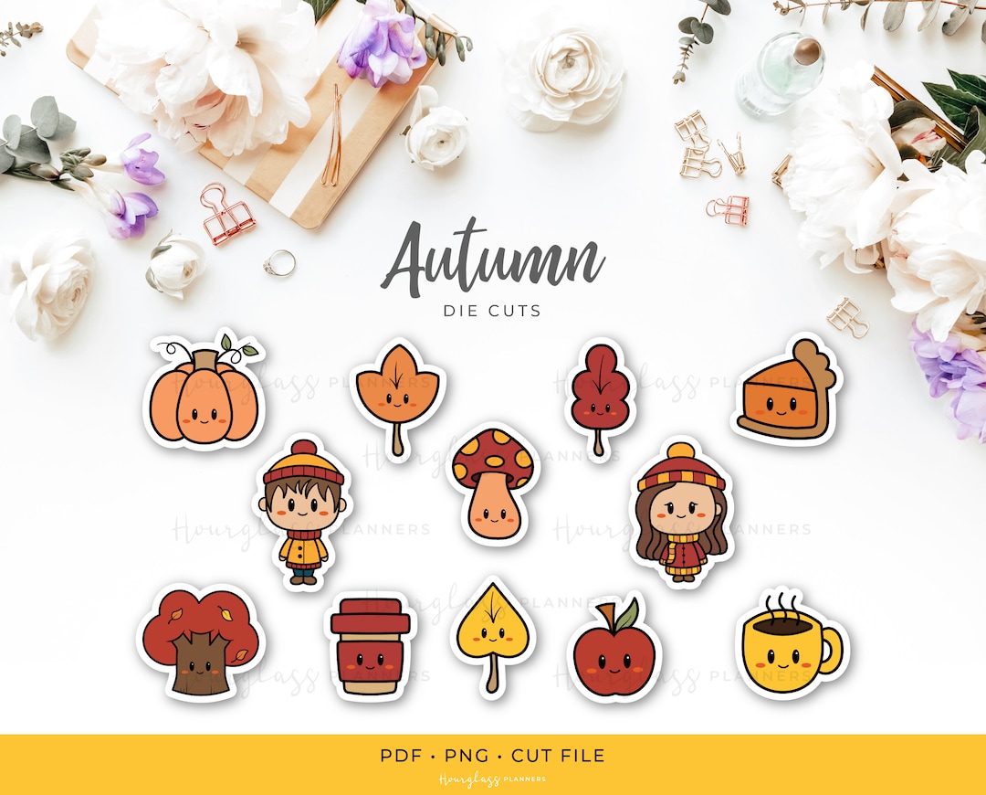 Autumn Characters Printable Die Cuts | Seasonal Fall Kawaii Character ...