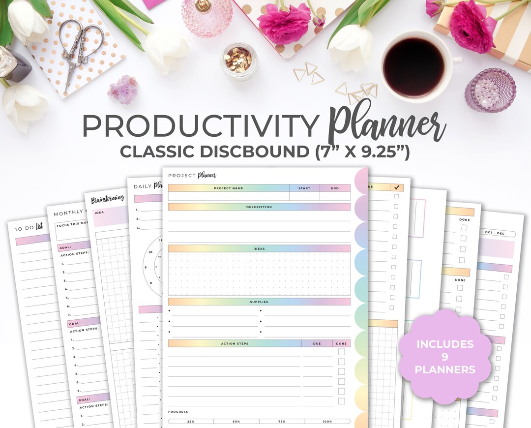 Productivity and Project Planner Inserts for Classic Happy Planner ...