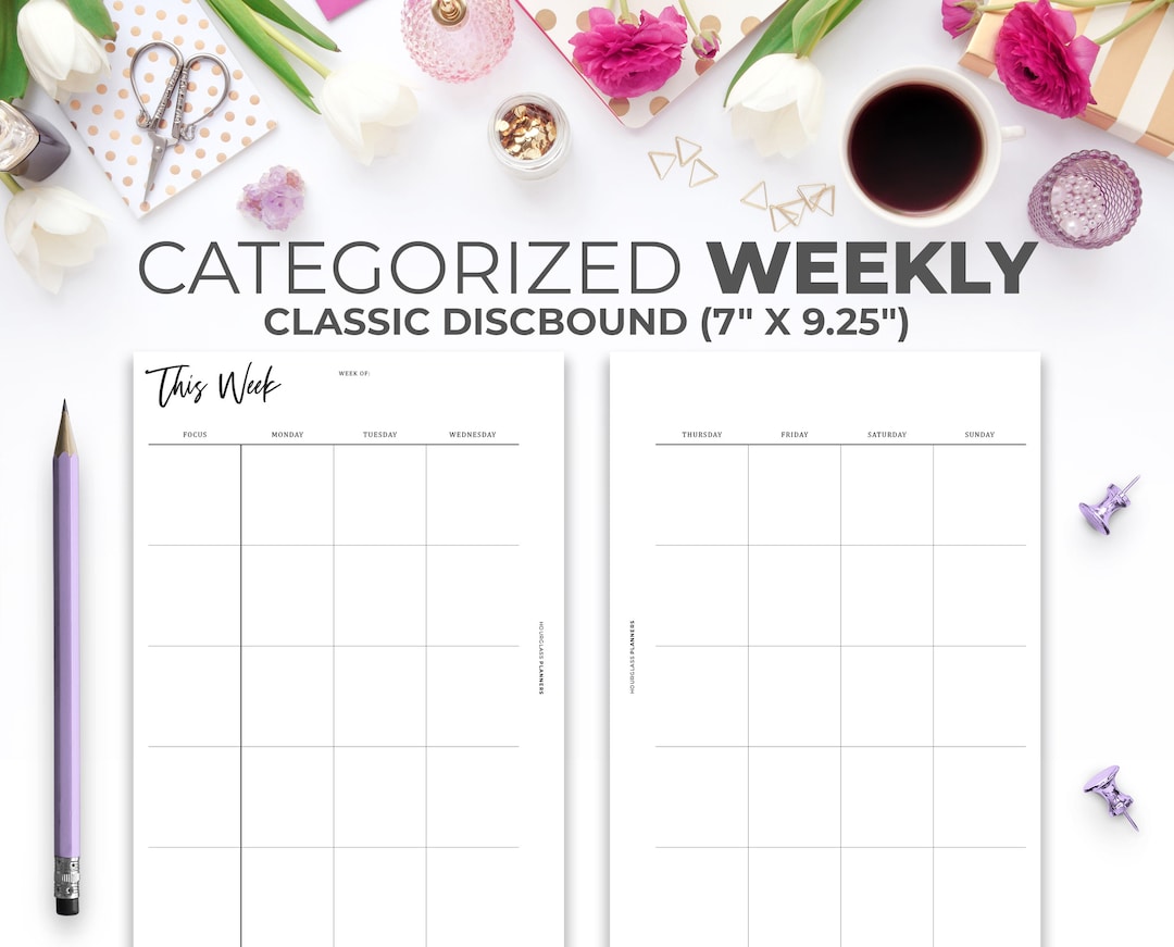 Weekly Focus Planner Inserts With Categories for Classic Happy Planner ...