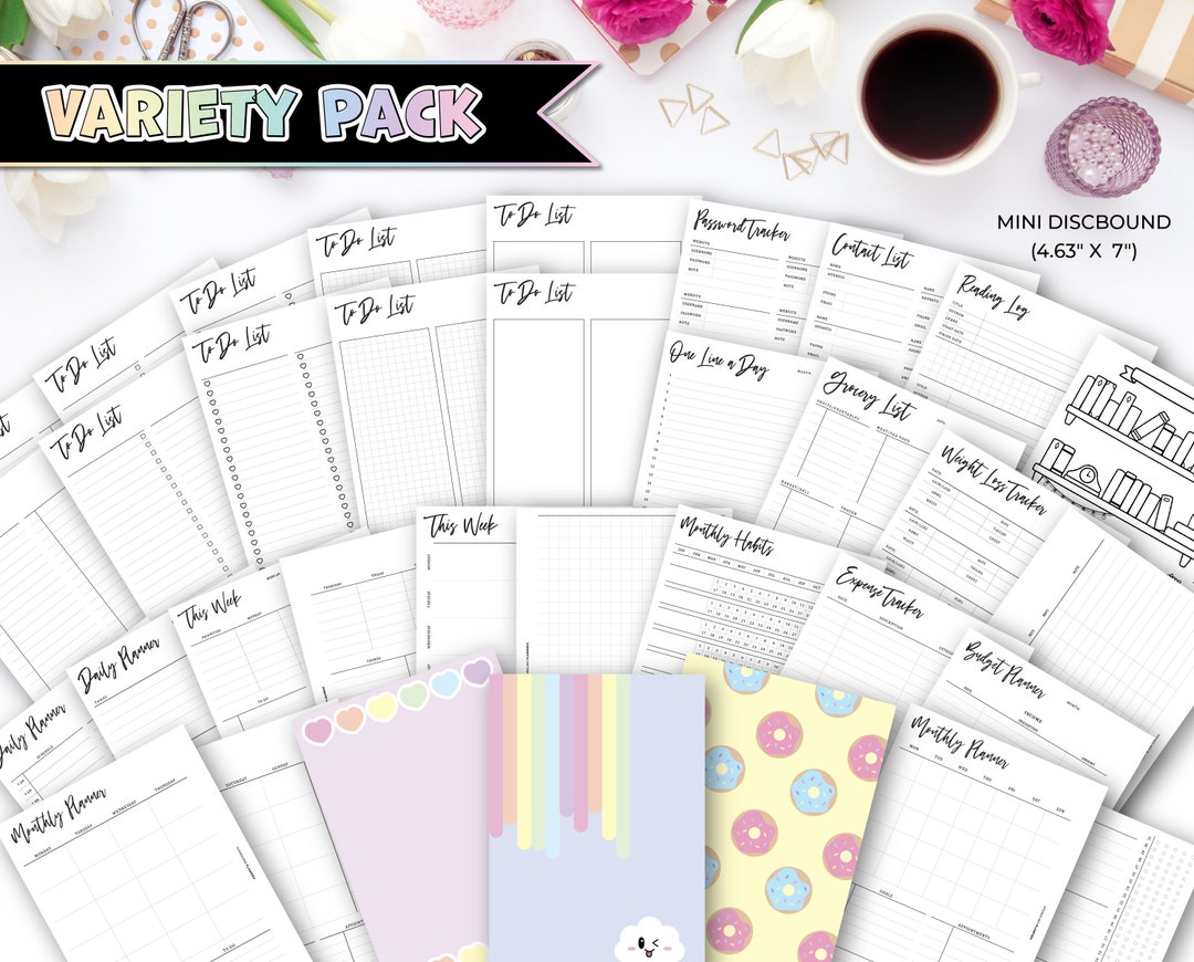 Printable Planner Variety Bundle for Mini Happy Planner Size + Bonus ...