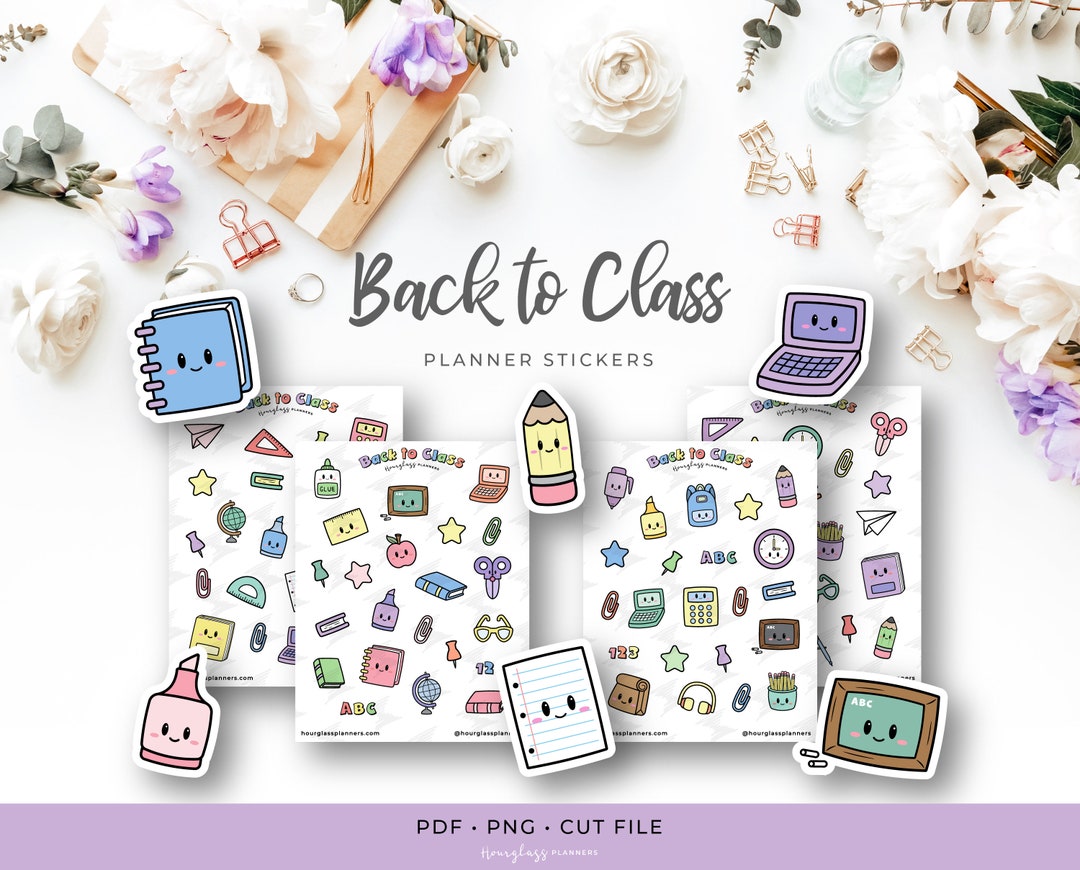 Kawaii School Supply Themed Printable Stickers | Back to School ...
