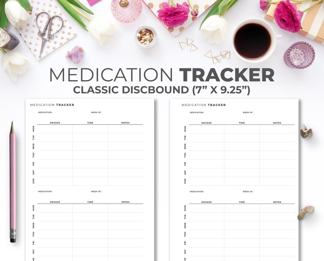 Weekly Medication Tracker Insert: Classic Happy Planner (digital ...