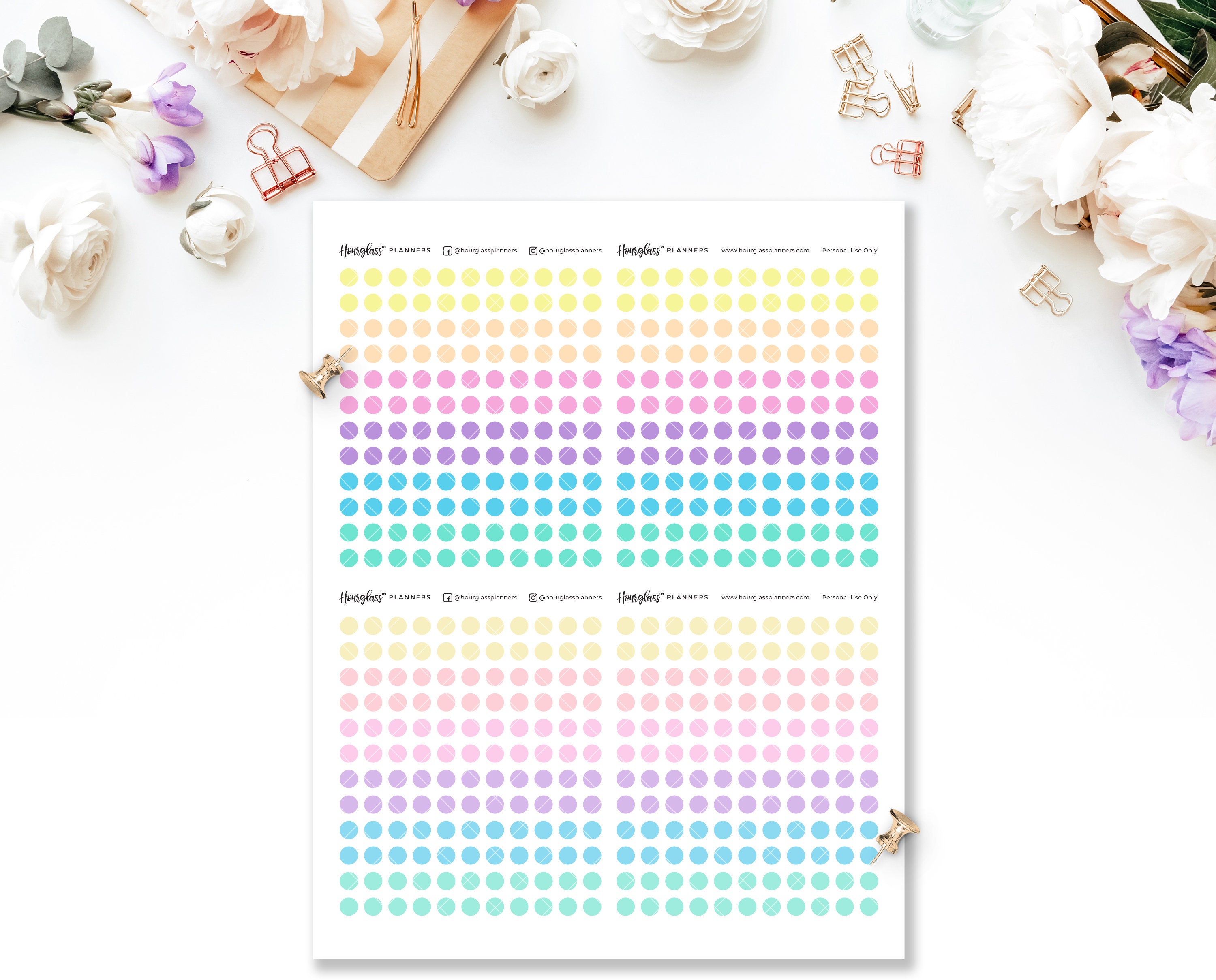 Printable Mini Dot Stickers in Pastel Colors | Etsy
