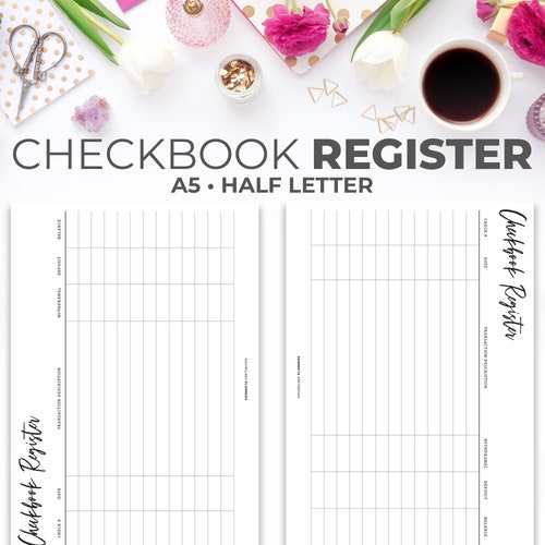 Printable Checkbook Register Horizontal & Vertical Bank - Etsy