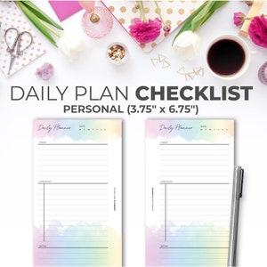 Personal Daily Planner Printable to Do List Insert Rainbow Daily Agenda ...